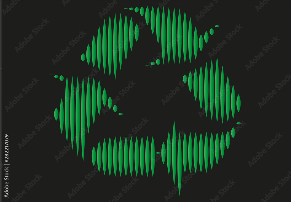 Vetor de Símbolo verde de reciclar sobre fondo negro. do Stock | Adobe ...