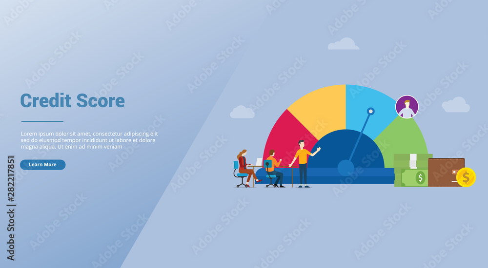 credit score business concept for profile data with team analyze ...