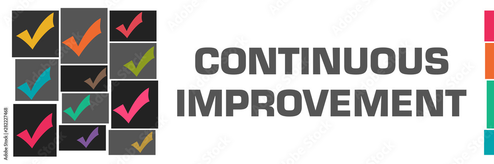 Continuous Improvement Dark Colorful Tick Marks Grid Left Stock ...
