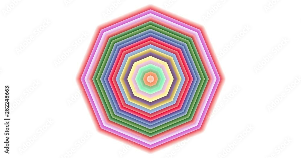 Abstract concentric geometric waves shapes in multicolor animation ...