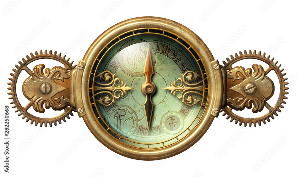 Steampunk fantasy compass illustration ilustração do Stock | Adobe Stock