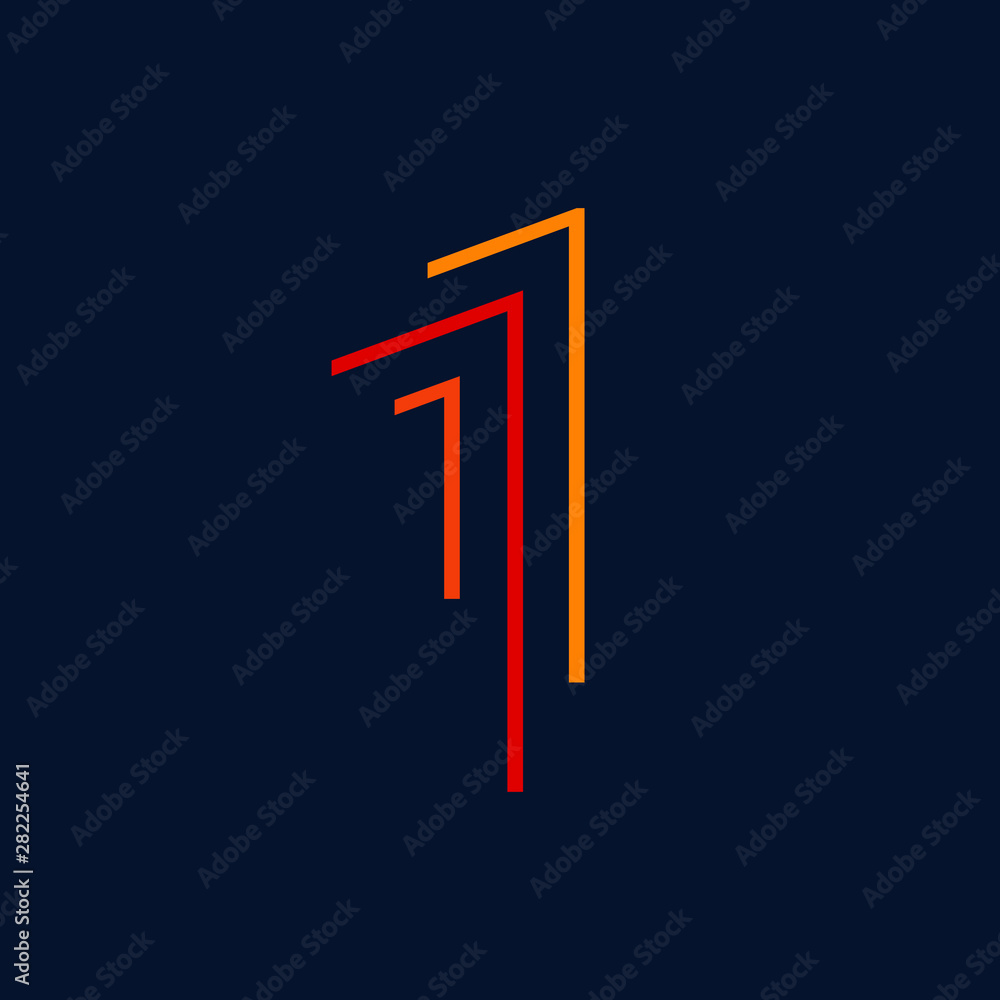 Number one / first vector font alphabet, modern dynamic flat design ...
