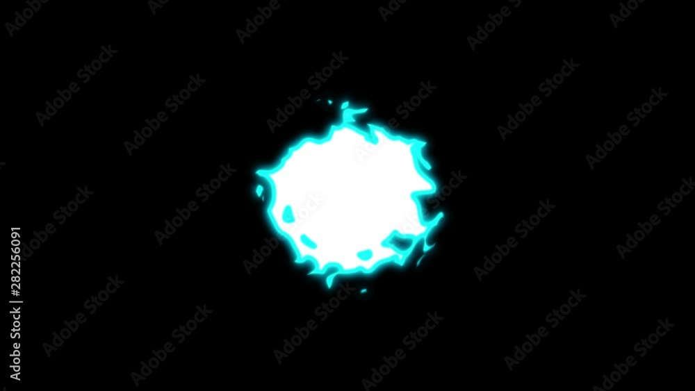 Energy animations, flash FX Energy Explosions with glow effect. Black ...