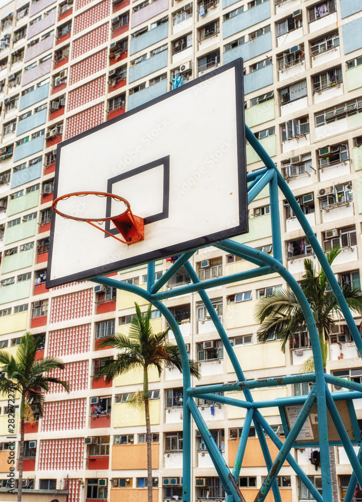 Rainbow pastel colored basketball court with windows background Stock ...