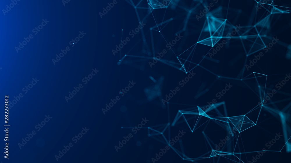 Abstract blue digital background. Big data visualization. Science ...