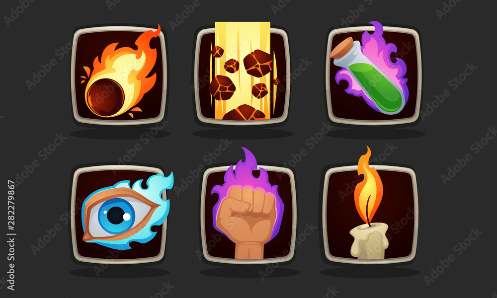 magic skills icon for your mobile RPG game Stock Vector | Adobe Stock