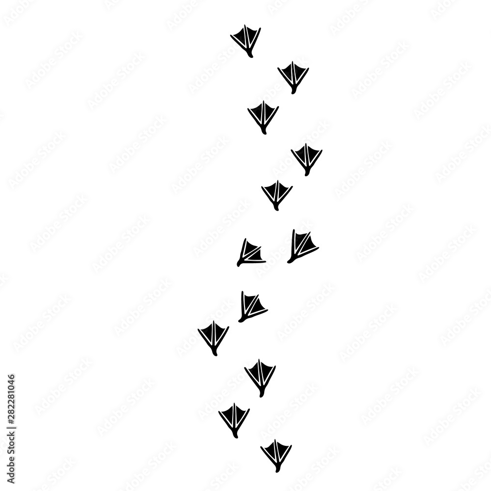 Swan Walking Foot print designs Stock Vector | Adobe Stock