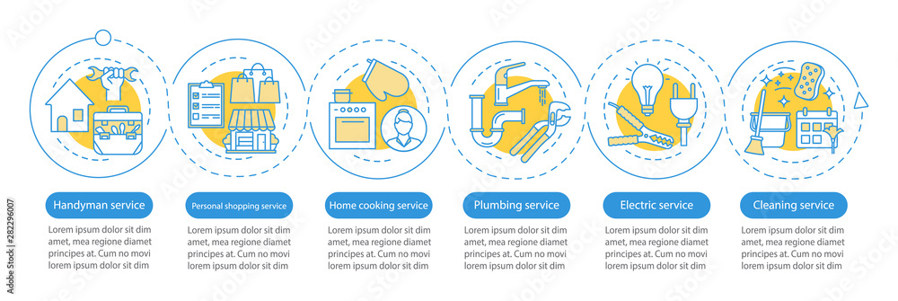 Home services vector infographic template. Handyman service. Business ...