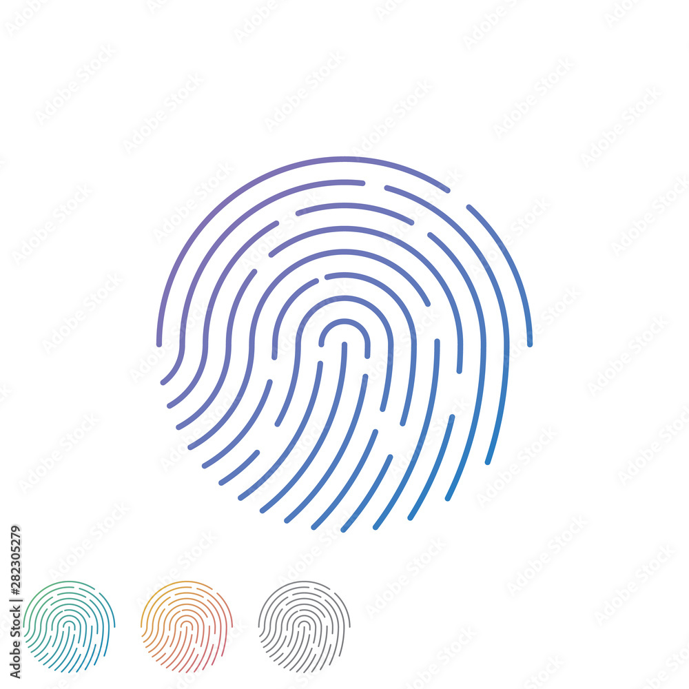 Human fingerprint with gradient for identification check. Fingerprint ...