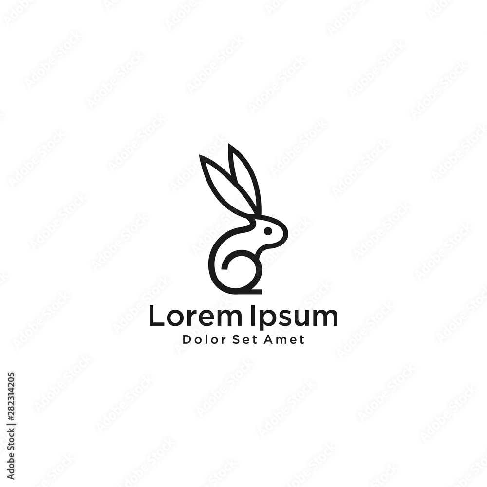 rabbit logo vector icon template Stock Vector | Adobe Stock