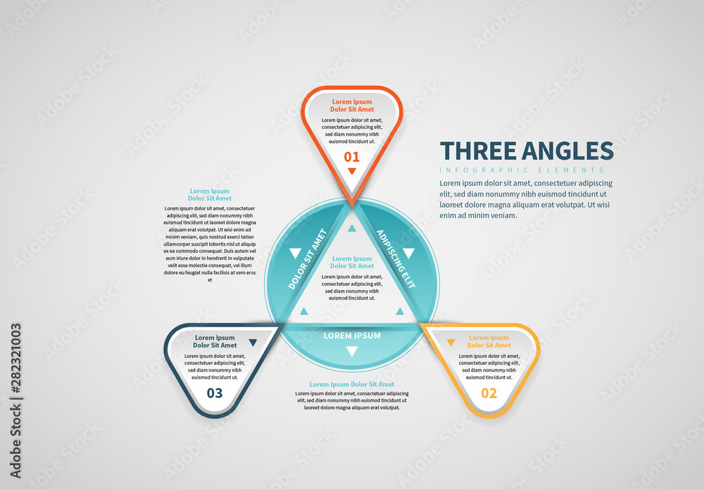 Three Triangle Info Chart Stock Template | Adobe Stock
