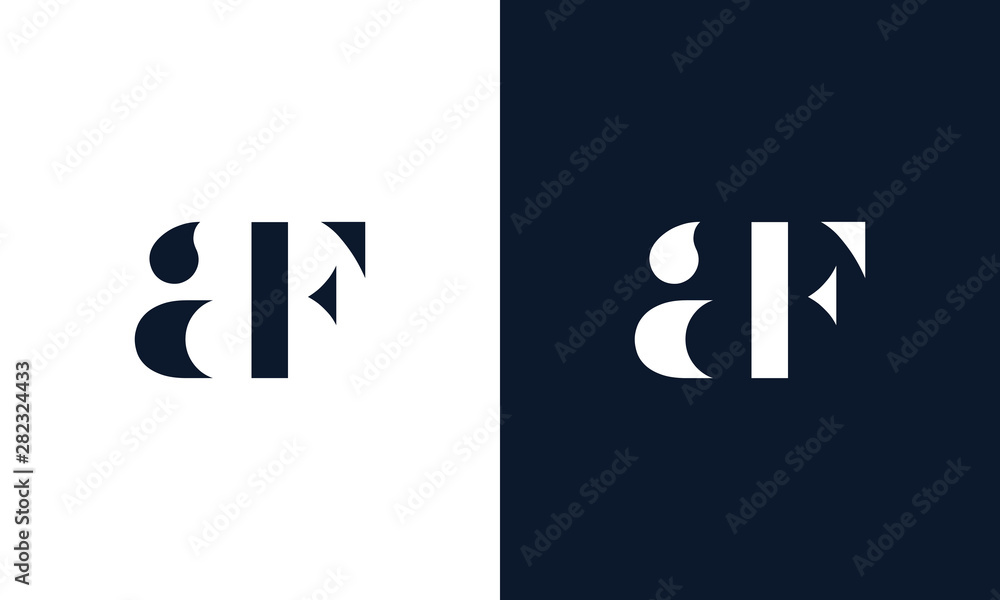 Abstract letter AF logo. This logo icon incorporate with abstract shape ...