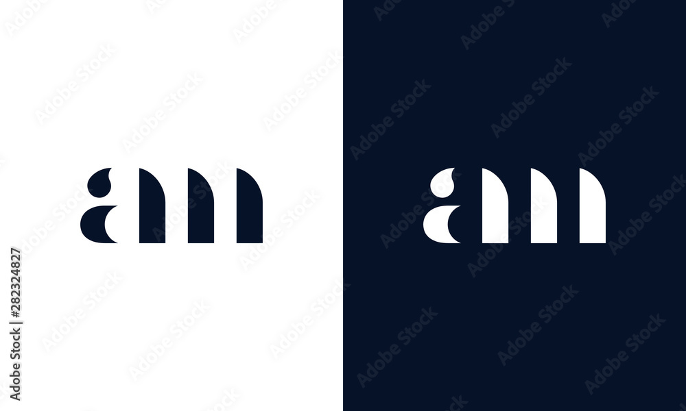 Abstract letter AM logo. This logo icon incorporate with abstract shape ...