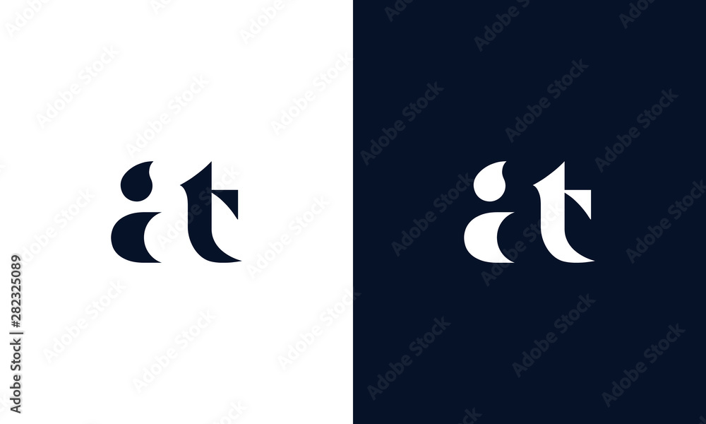 Abstract letter AT logo. This logo icon incorporate with abstract shape ...