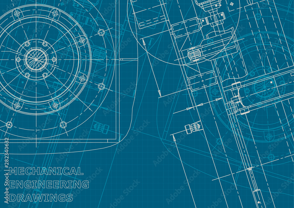 Blueprint, Sketch. Vector engineering illustration Stock Vector | Adobe ...