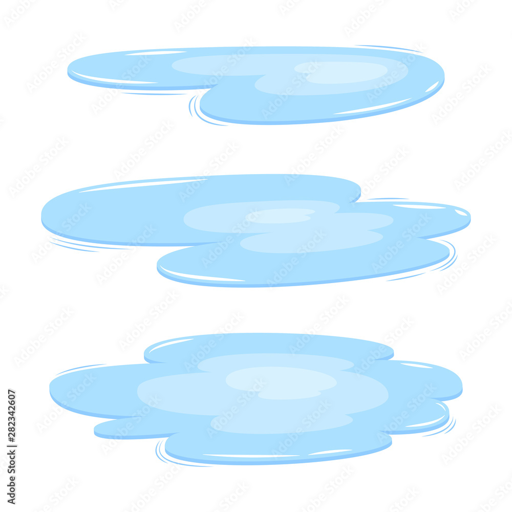 Water puddle isolted on white background Stock Vector | Adobe Stock