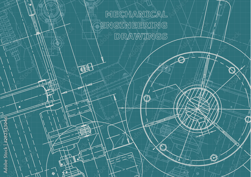 Blueprint, Sketch. Vector engineering illustration. Cover, flyer ...