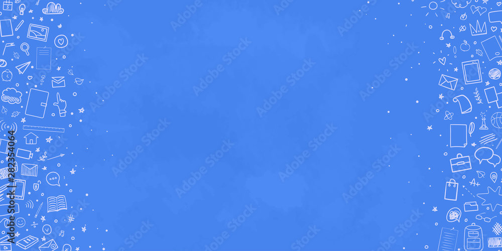 Back to school. Set of different signs. Abstract blackboard. Sketchy ...