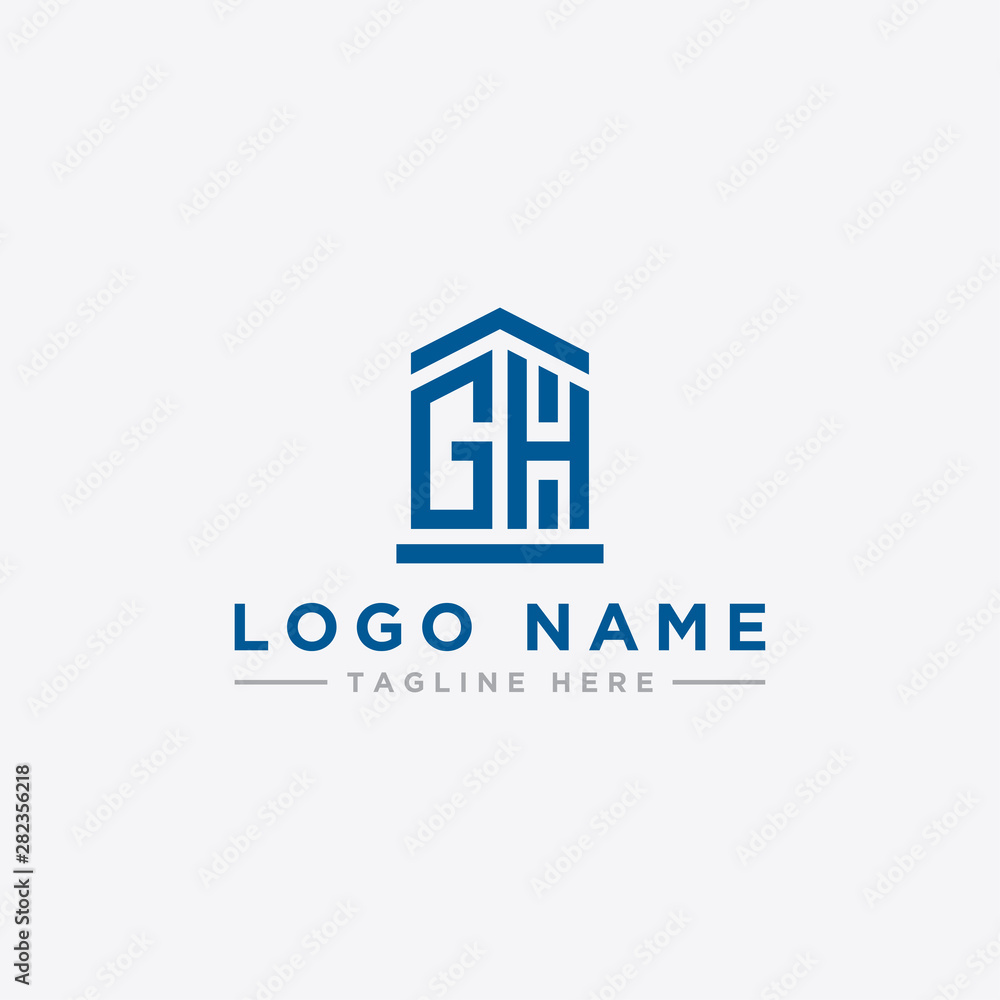 Inspiring company logo design from the initial letters GH logo icon ...