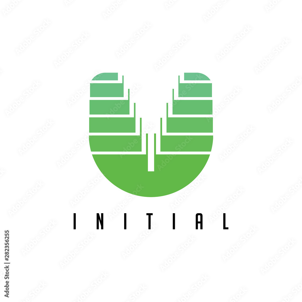 Vector logo of initials construction of the letter U that resembles a ...