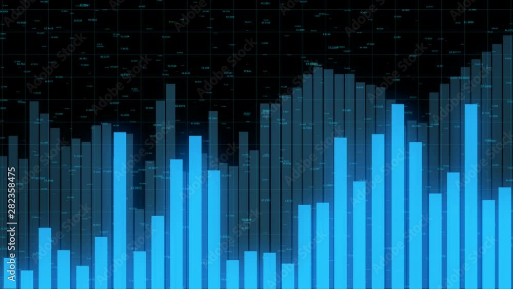 4k HUD graph and bar stats,Stock market business data visualization ...