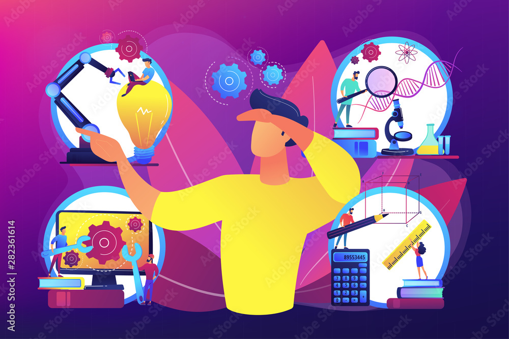 Vetor de Multidisciplinary teaching method, modern learning system ...