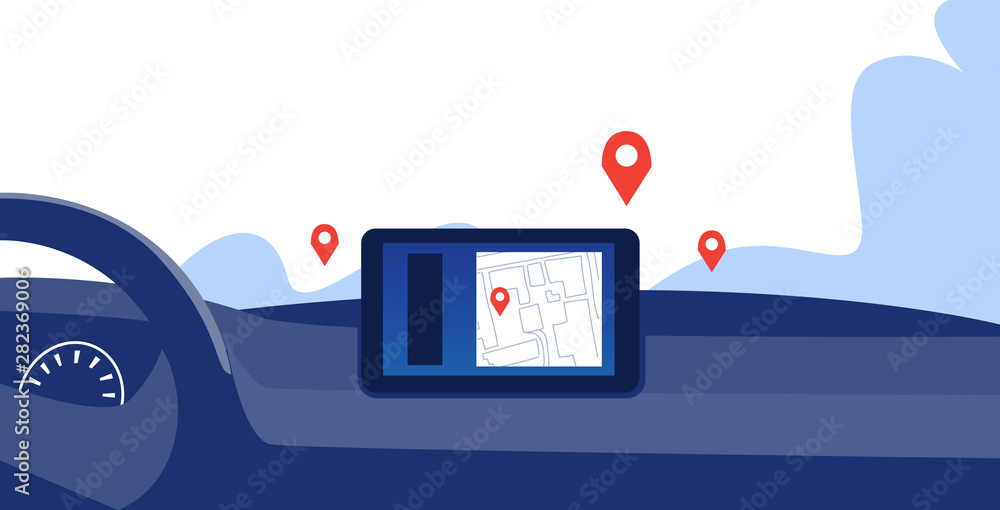 vehicle cockpit with smart driving assistance automobile computer gps ...