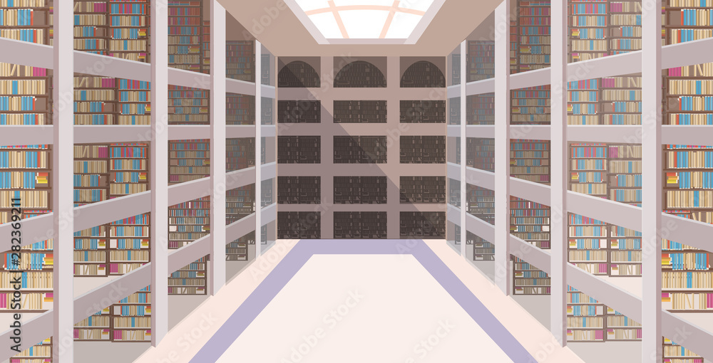 modern library corridor hall interior empty no people bookstore with ...