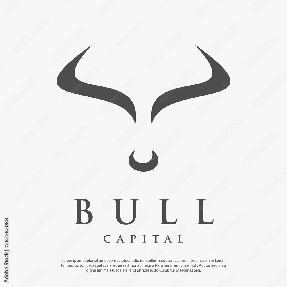bull capital logo vector simple minimalist Stock Vector | Adobe Stock
