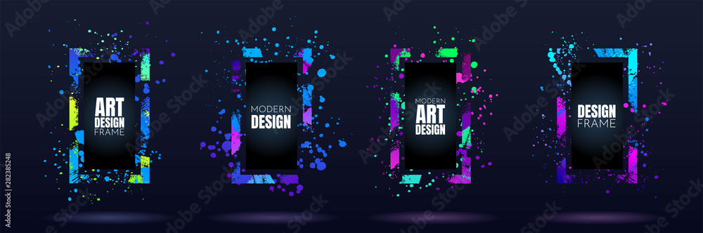 Vector frame for text. Modern Art graphics. Dynamic frame stylish ...