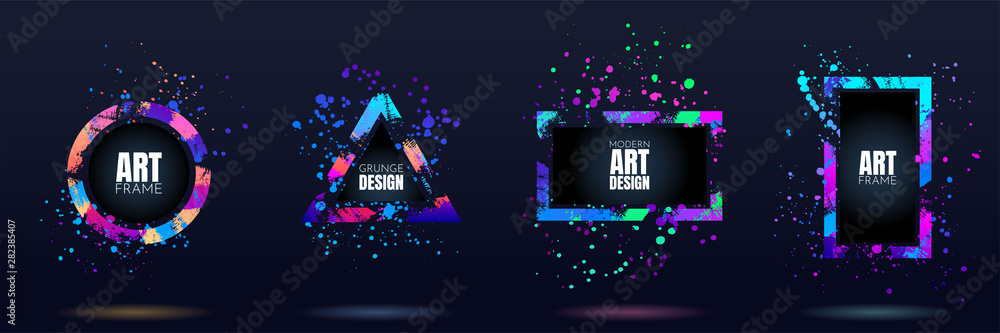 Vector frame for text. Modern Art graphics. Dynamic frame stylish ...