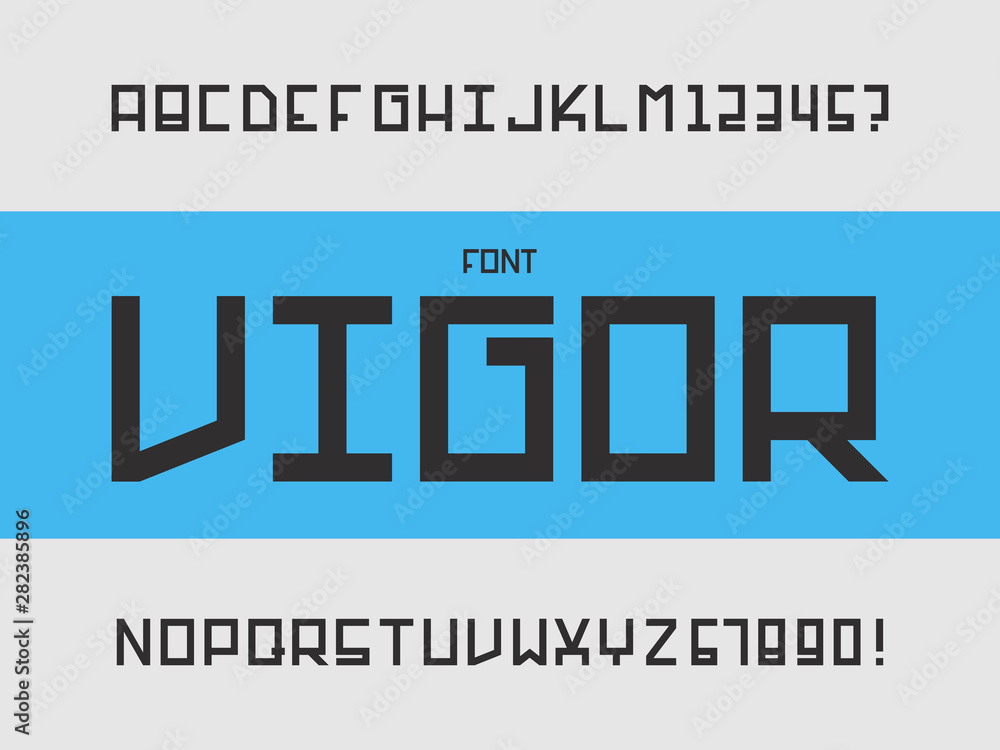 Vigor font. Vector alphabet Stock Vector | Adobe Stock
