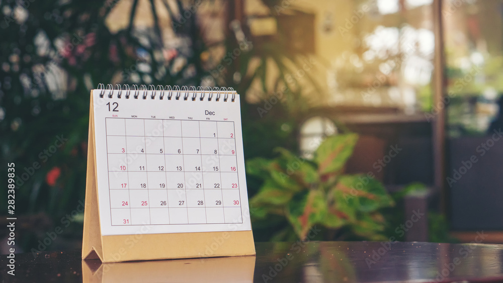 Desktop Calendar 2019 place on wooden office desk,for Planner to make ...