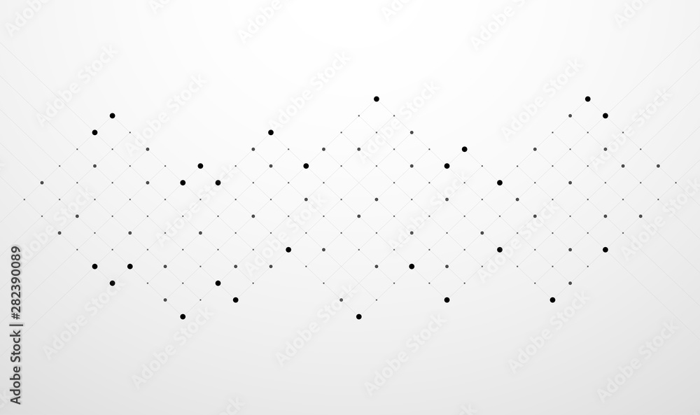 Abstract dots with line square shape network. Template for graphic ...