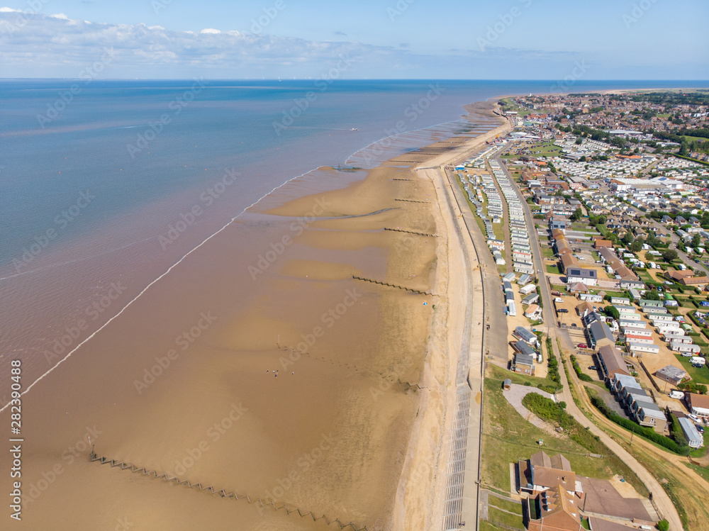 Aerial photo of the British seaside town of Hunstanton in Norfolk ...
