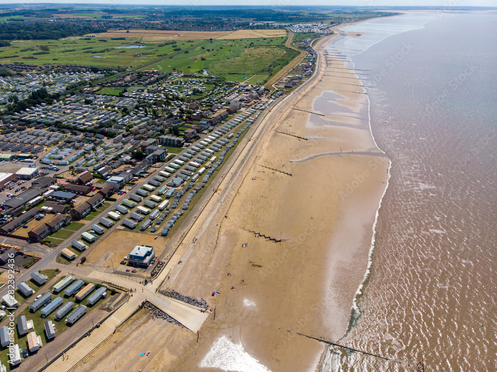Aerial photo of the British seaside town of Hunstanton in Norfolk ...
