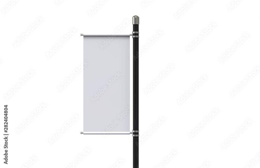 Blank pole banner mockup template on isolated white background, ready ...