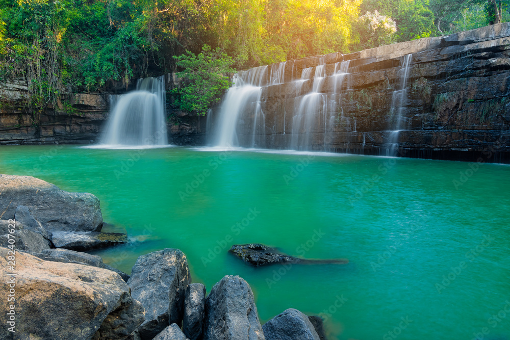 Sri Dit Waterfall is a single-level waterfall with streams flowing ...