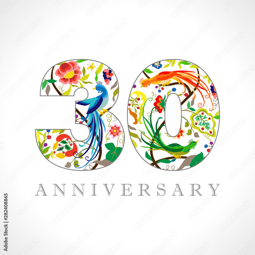 30 years old logotype. 30 th anniversary numbers. Decorative symbol ...
