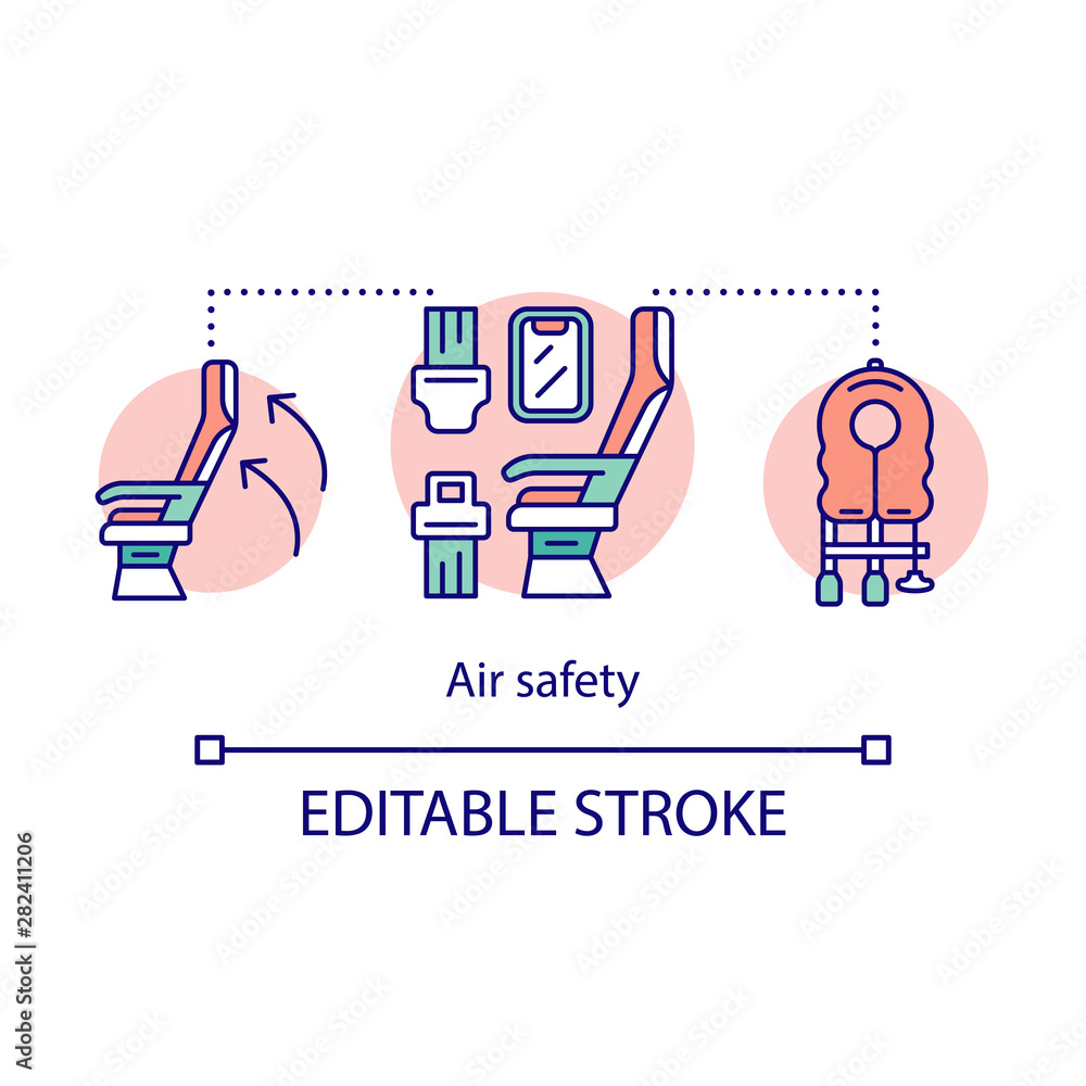 Air safety concept icon. Emergency help idea thin line illustration ...