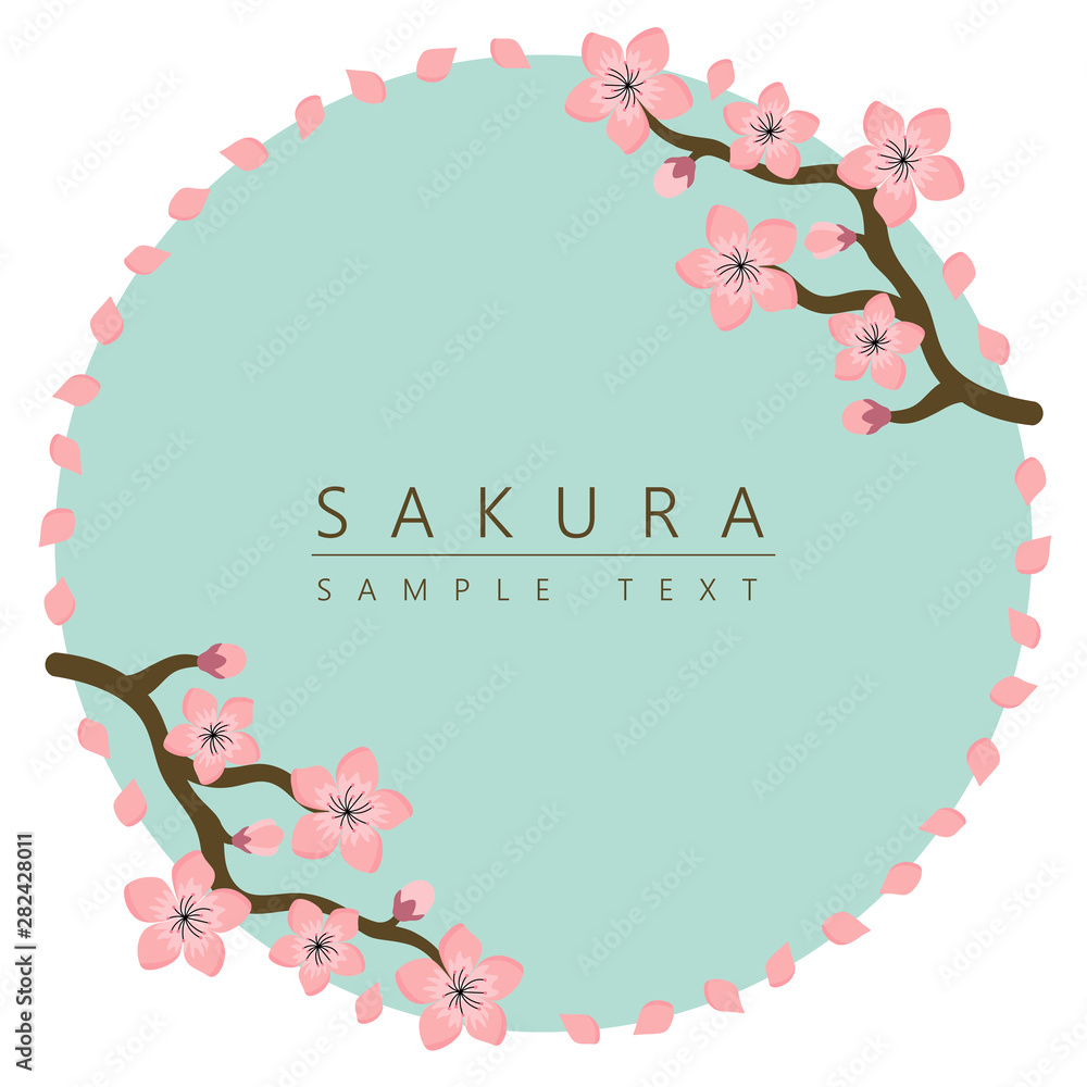 Sakura Cherry Blossom Japanese Theme Background, vector illustration ...