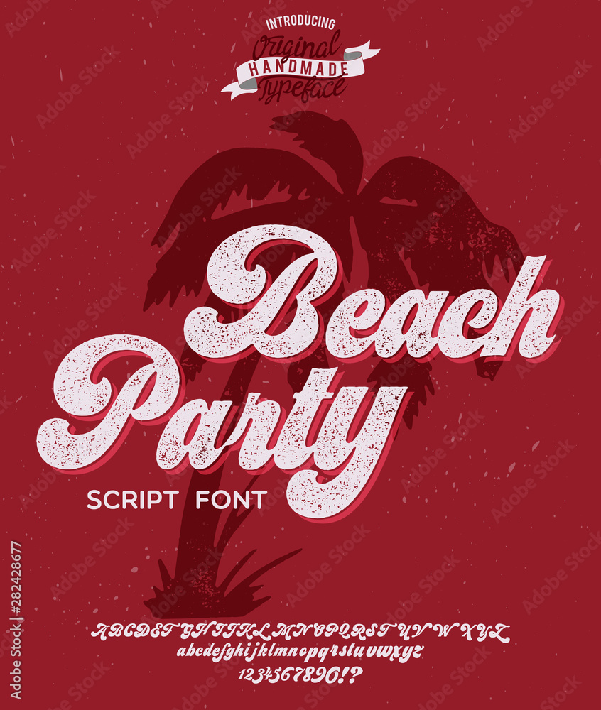 Beach Party. Hand made script font. Vacation summer time. Waikiki beach ...