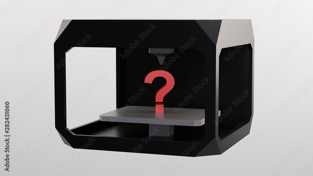 3d printer question mark illustration 3d Stock Illustration | Adobe Stock
