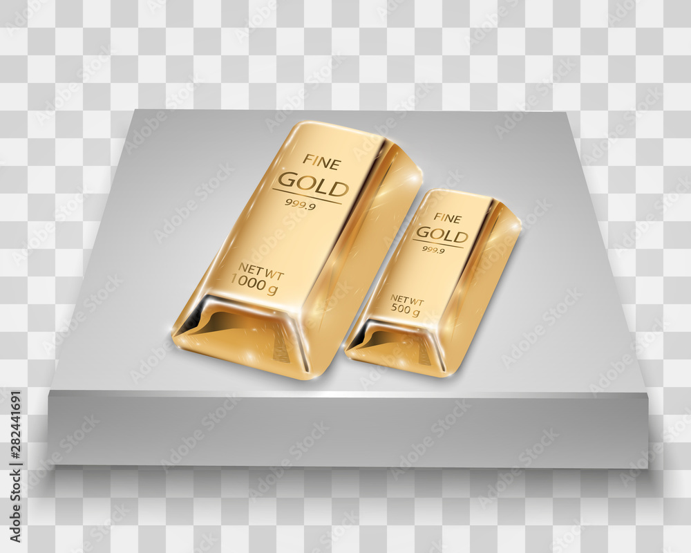 Gold bar isolated on transparent background. Stock Vector | Adobe Stock