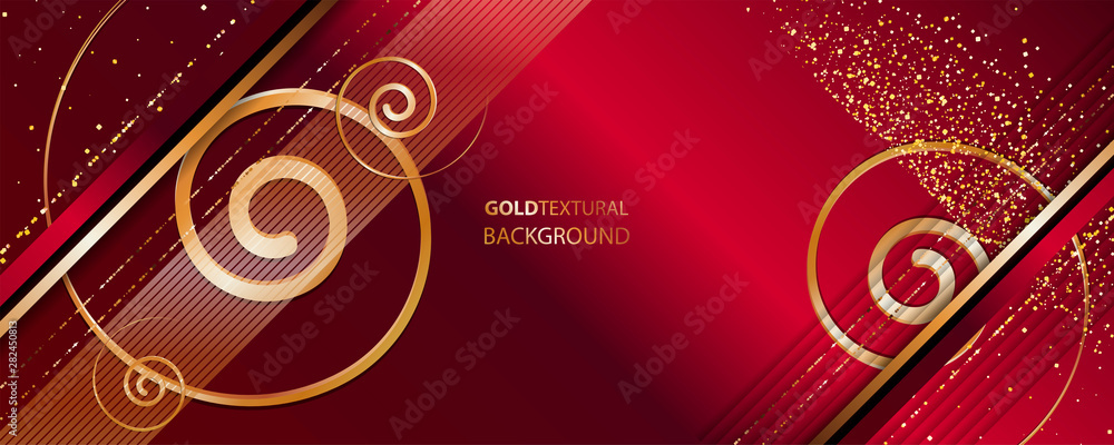 Red and gold abstract background luxury golden line template premium ...