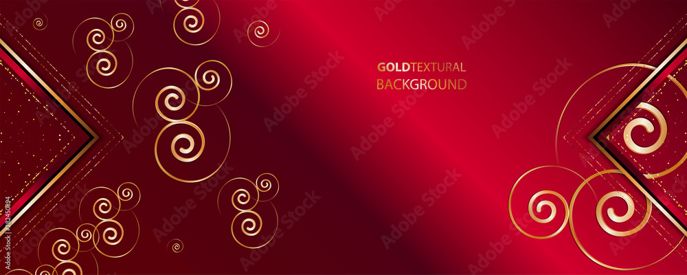 Red and gold abstract background luxury golden line template premium ...