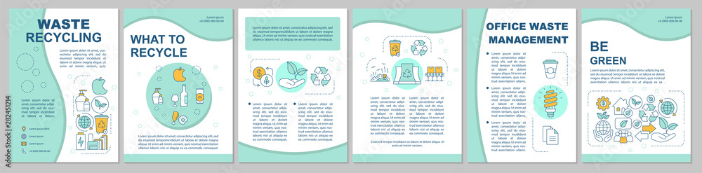 Waste recycling brochure template layout. Environment care. Flyer ...