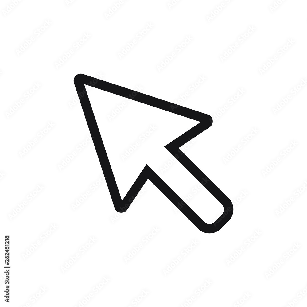 Computer mouse cursor line icon in flat style. Arrow cursor vector ...