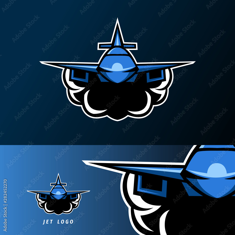 jet plane war soldier mascot sport esport logo template Stock Vector ...