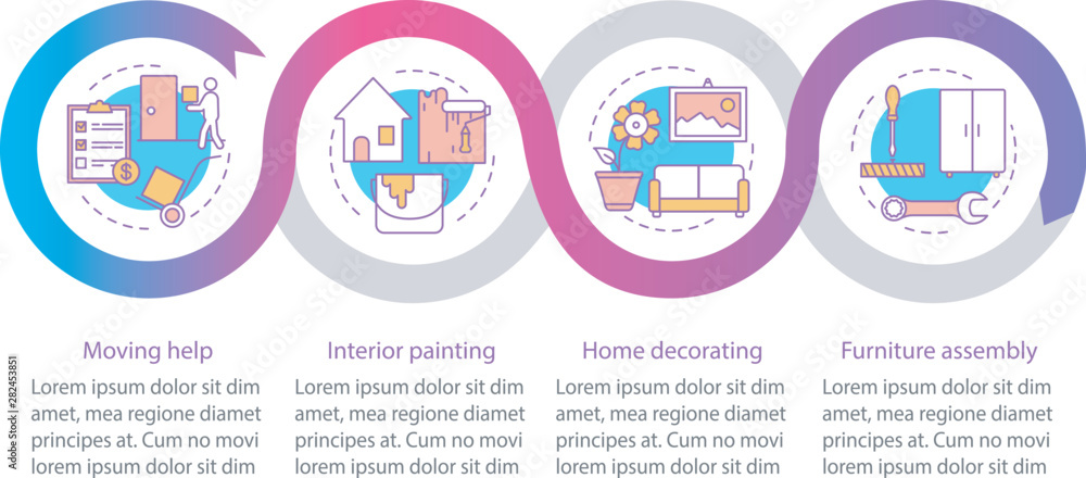 Home services vector infographic template. Interior painting. Business ...